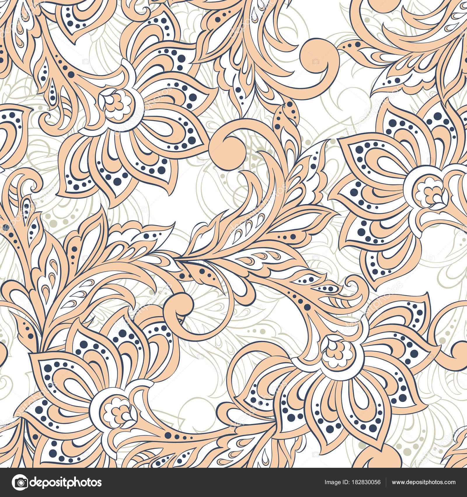 Vintage pattern in indian batik style. Stock Vector Image by ©meduzzza ...