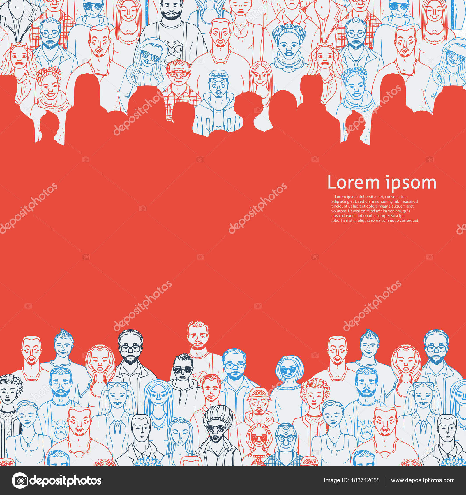 Hand drawn people vector background for your text Stock Vector Image by ...