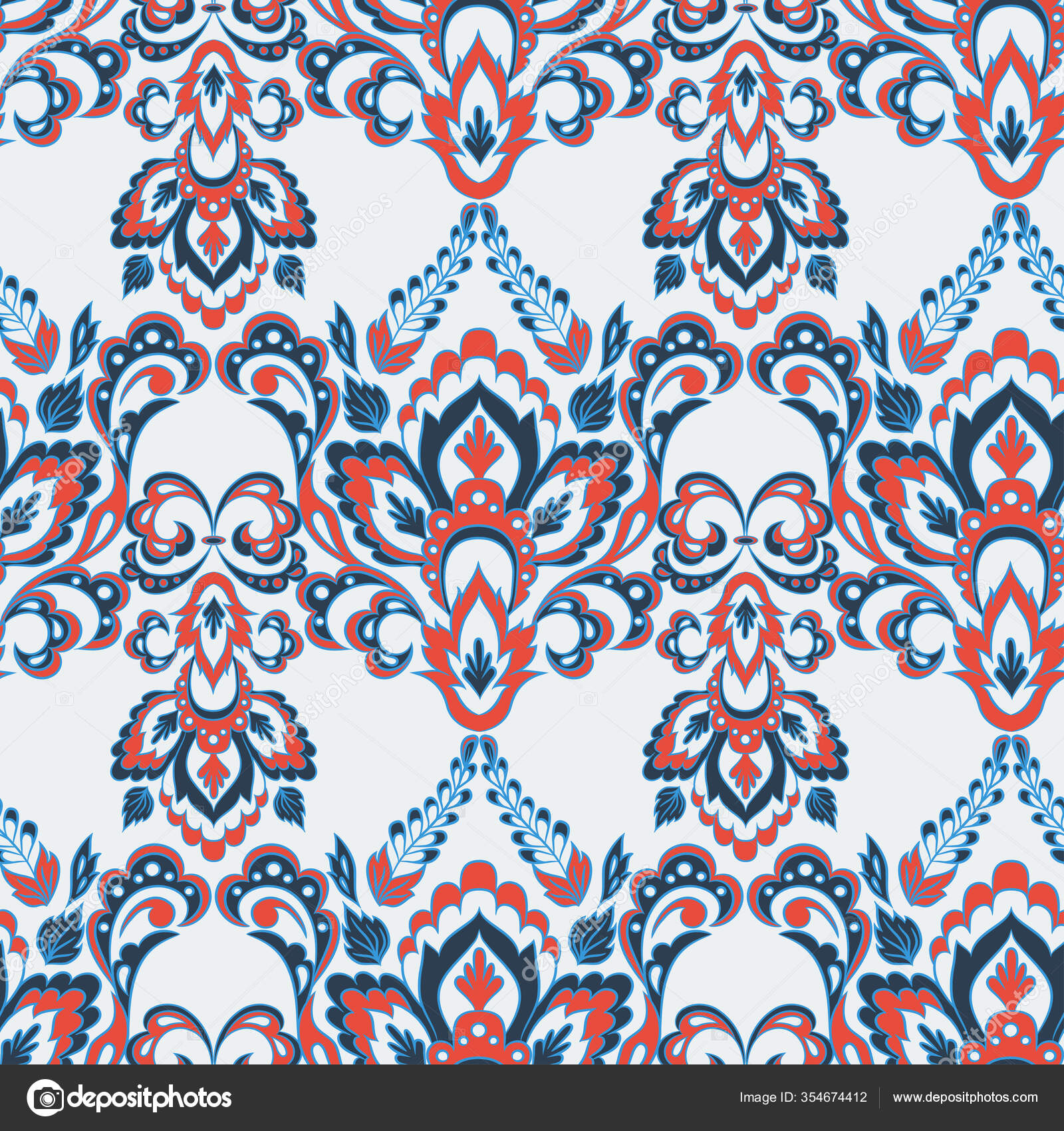 Floral Vintage Background Seamless Vector Wallpaper Stock Vector by ...