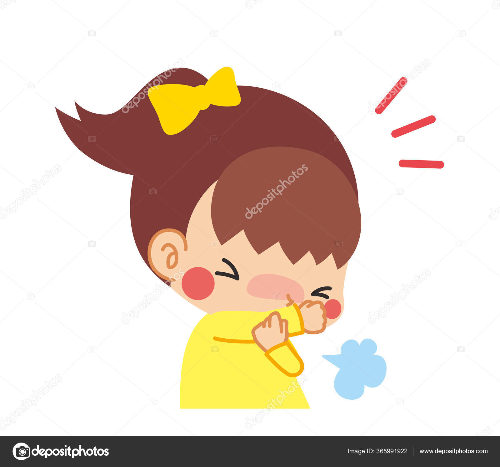 Illustration Little Child Coughing Stock Vector by ©PocoPokota 365991922