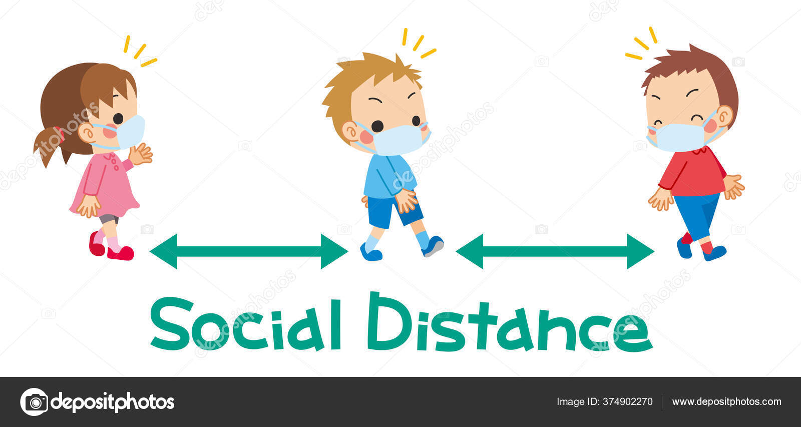 Illustration Children Play Take Distance Friends — Stock Vector ...