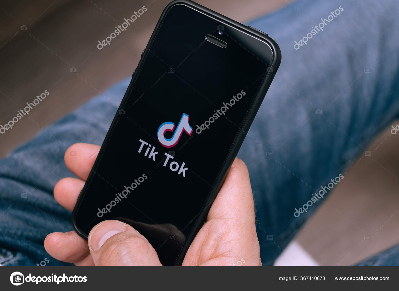 Kirov Russia April 2020 Man Holds Phone Tik Tok Logo — Stock Editorial ...
