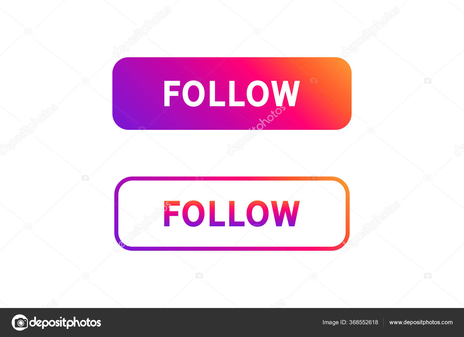 Button Follow White Background Vector Illustration Stock Vector by ...