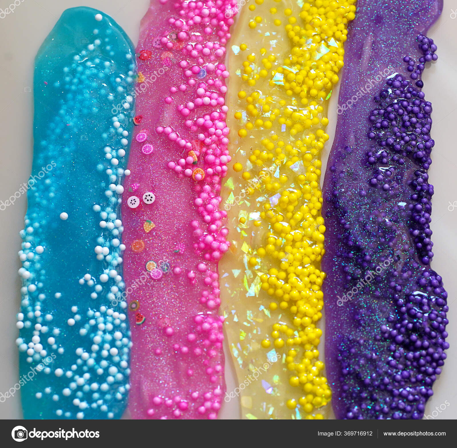 How to make fluffy slime at home, close up view. Stock Photo by ...