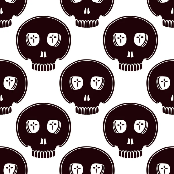 Black skulls print. Skull pattern. — Stock Vector © m-ion #86916940