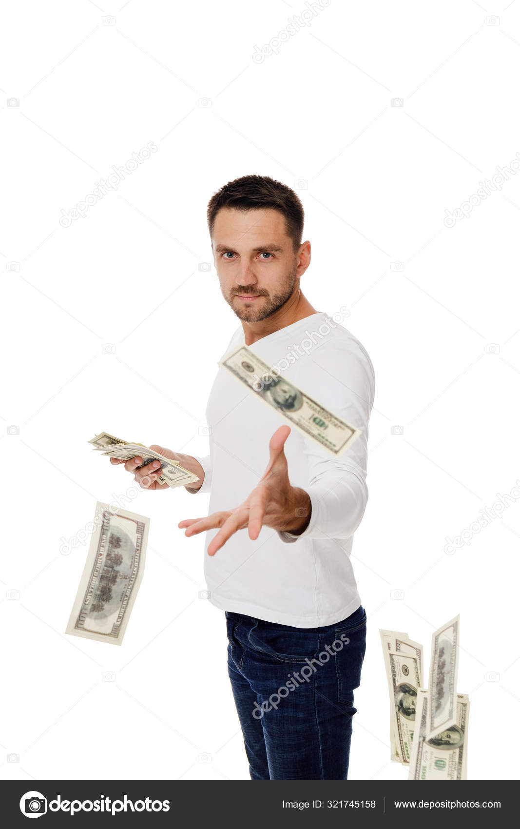 Man throwing out money banknotes Stock Photo by ©erstudio 321745158