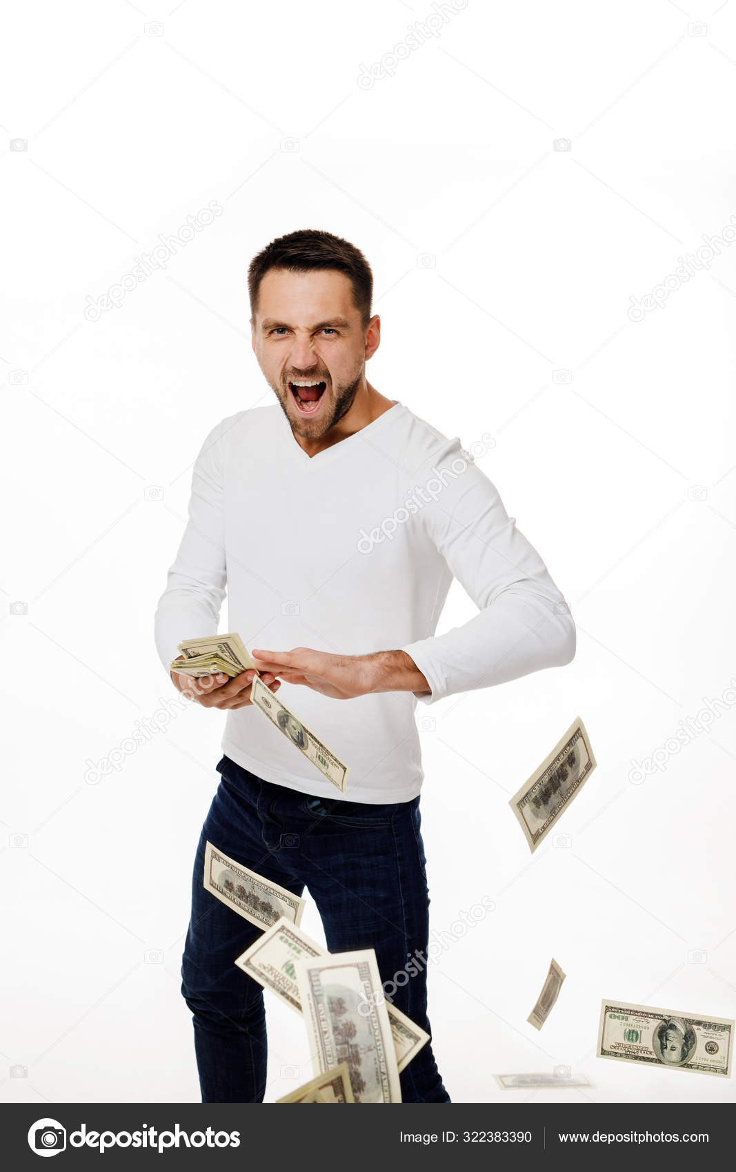 Man throwing out money banknotes Stock Photo by ©erstudio 322383390
