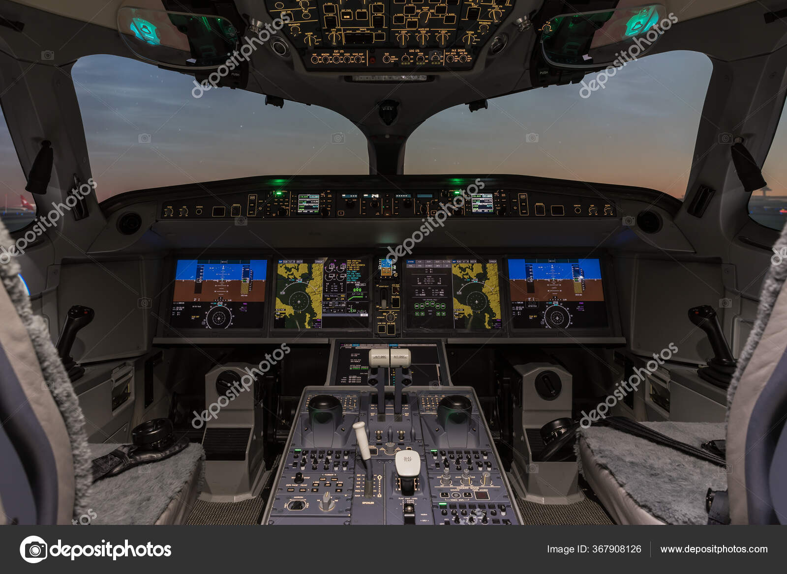 Cockpit Airbus A220 Previosuly Known Bombardier Series — Stock ...