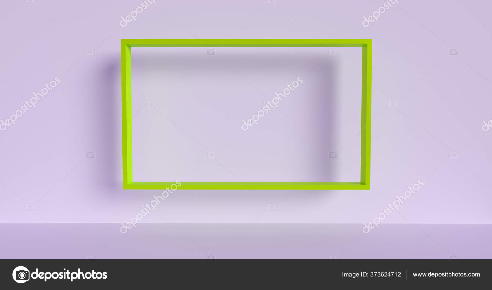 Canvas Frame Green Thumbnail Cover Isolated Abstract Background Render ...
