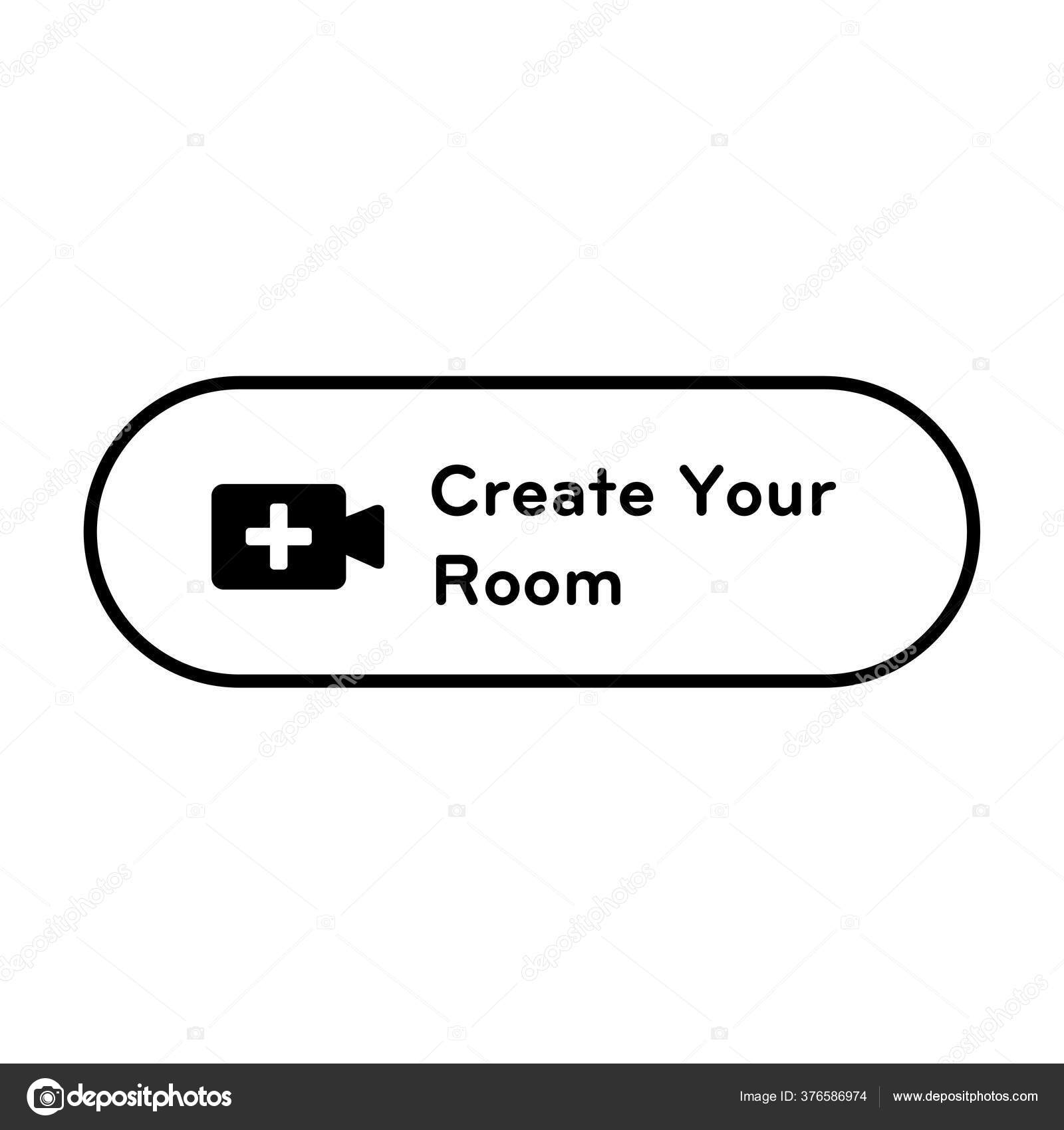 Messenger Online Meetings Button Flat Black Color Create Your Room ...