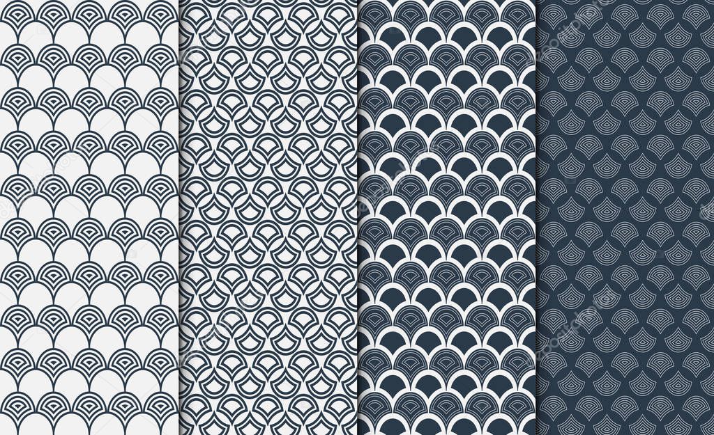 Vettoriale stockCollezione di semplici texture geometriche lineari in ...