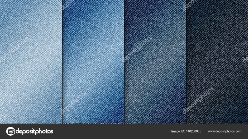 Vector various blue color jeans backgrounds, realistic denim cloth ...