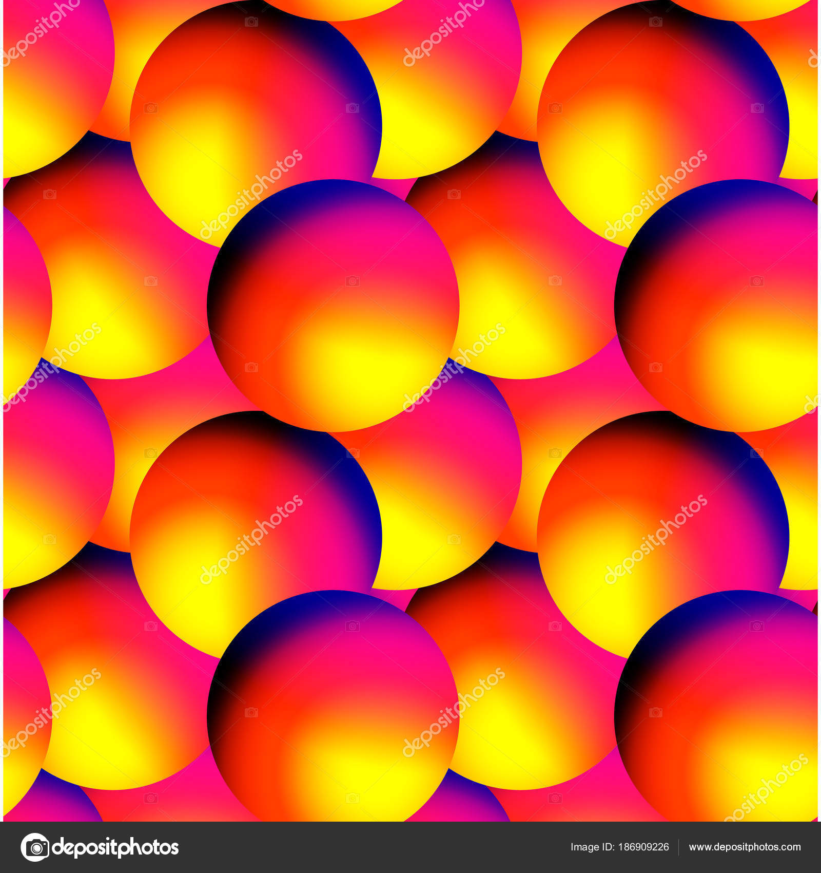 Holographic vector seamless background. Gradient sphere shapes ...