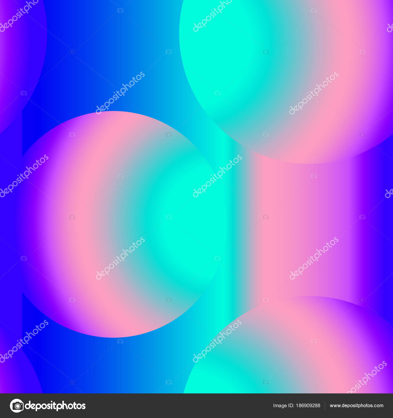 Holographic vector seamless background. Gradient sphere shapes ...