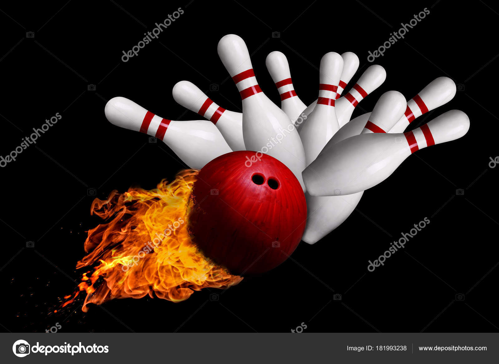 Bowling Ball Hitting Pins