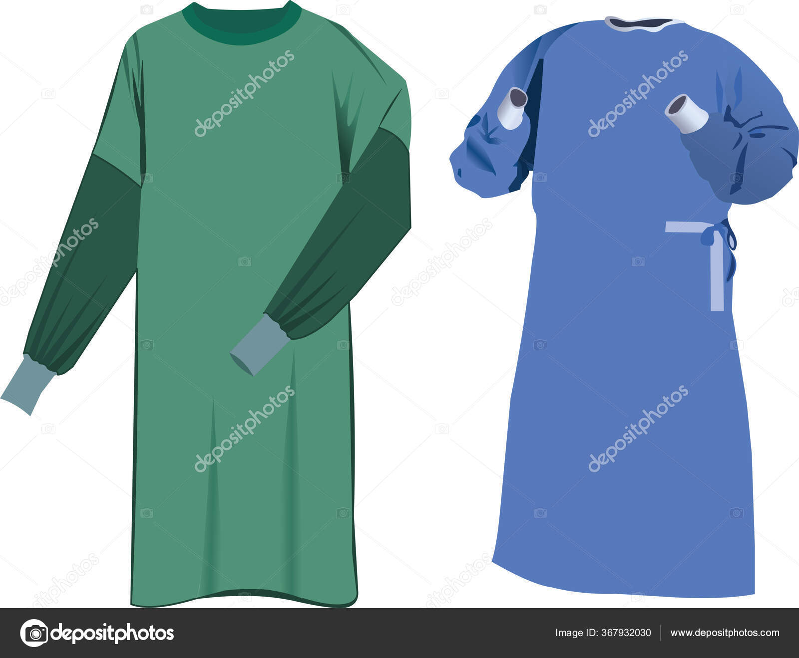 Imágenes Vectoriales Bata Quirúrgica Desechable Para Hospital Vector de ...