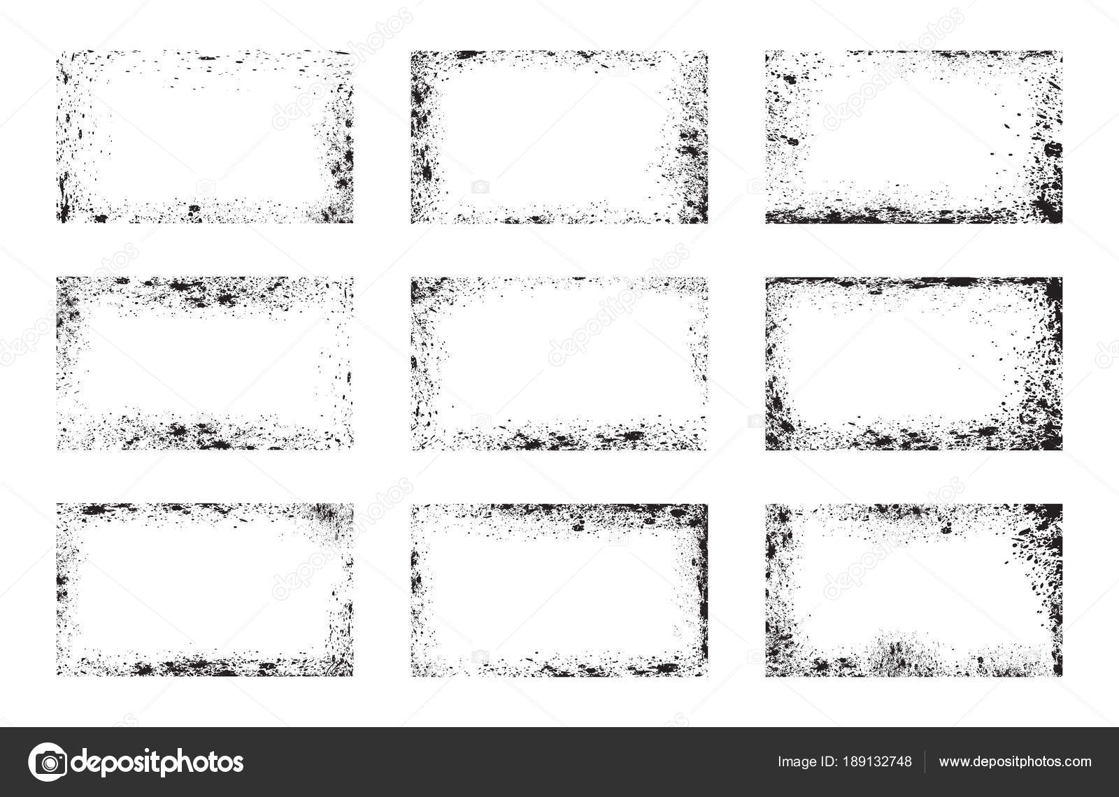 Collection Grunge Frames Background Overlays Vector Dry Brush Strokes ...