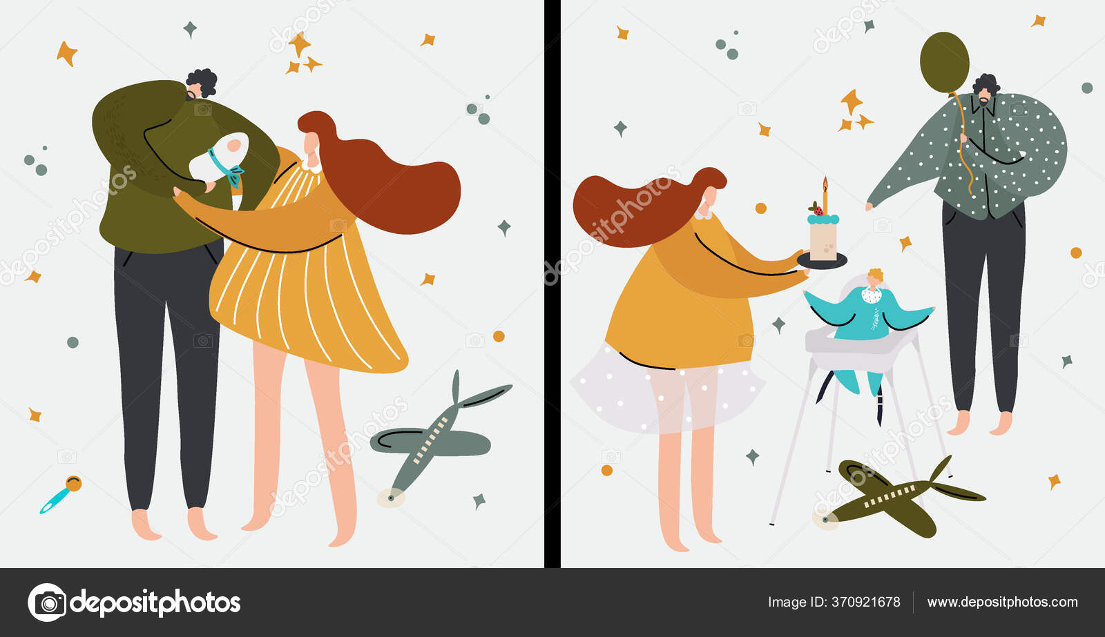 Set Cards Parents First Year Baby Stock Vector Image by ©divanovskaya ...