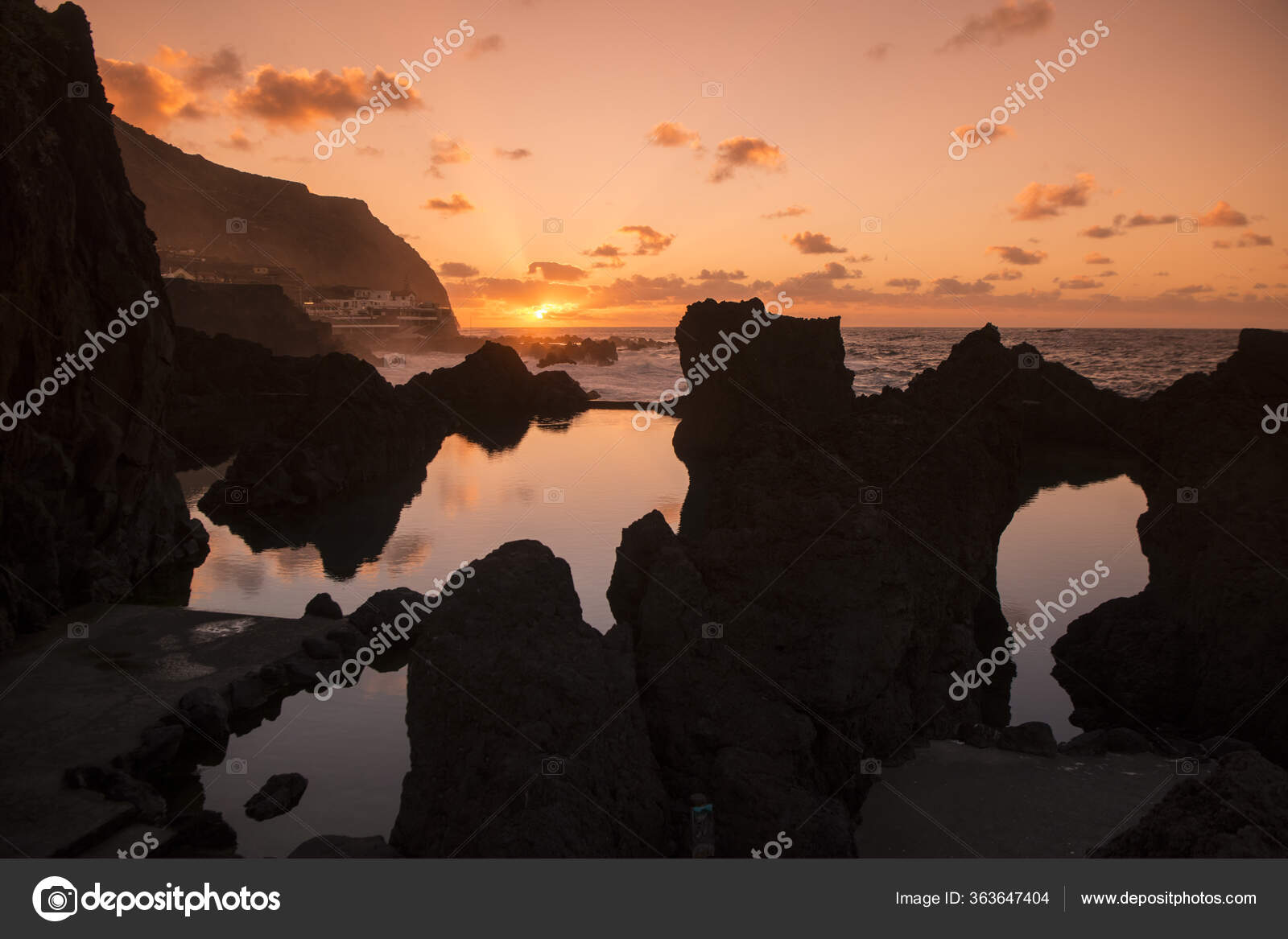 Volcanic Pools Natural Rocks Coast Town Porto Moniz Island Madeira ...