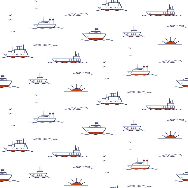 Seamless pattern with sailing ships Stock Vector Image by ©roilira ...