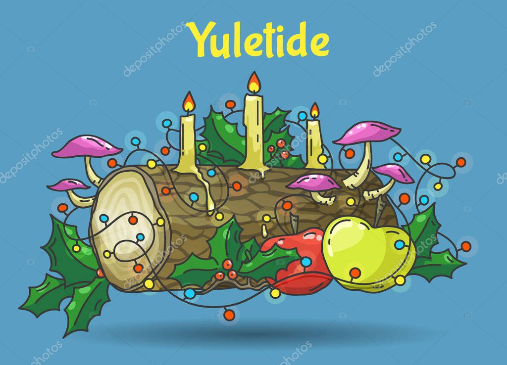 Registro de Yule, ilustración vectorial 2023