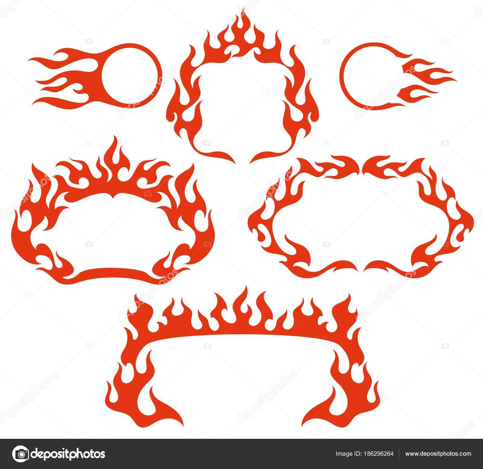 Stylized fire flame vector frames Stock Vector Image by ©sabbra_cadabra ...
