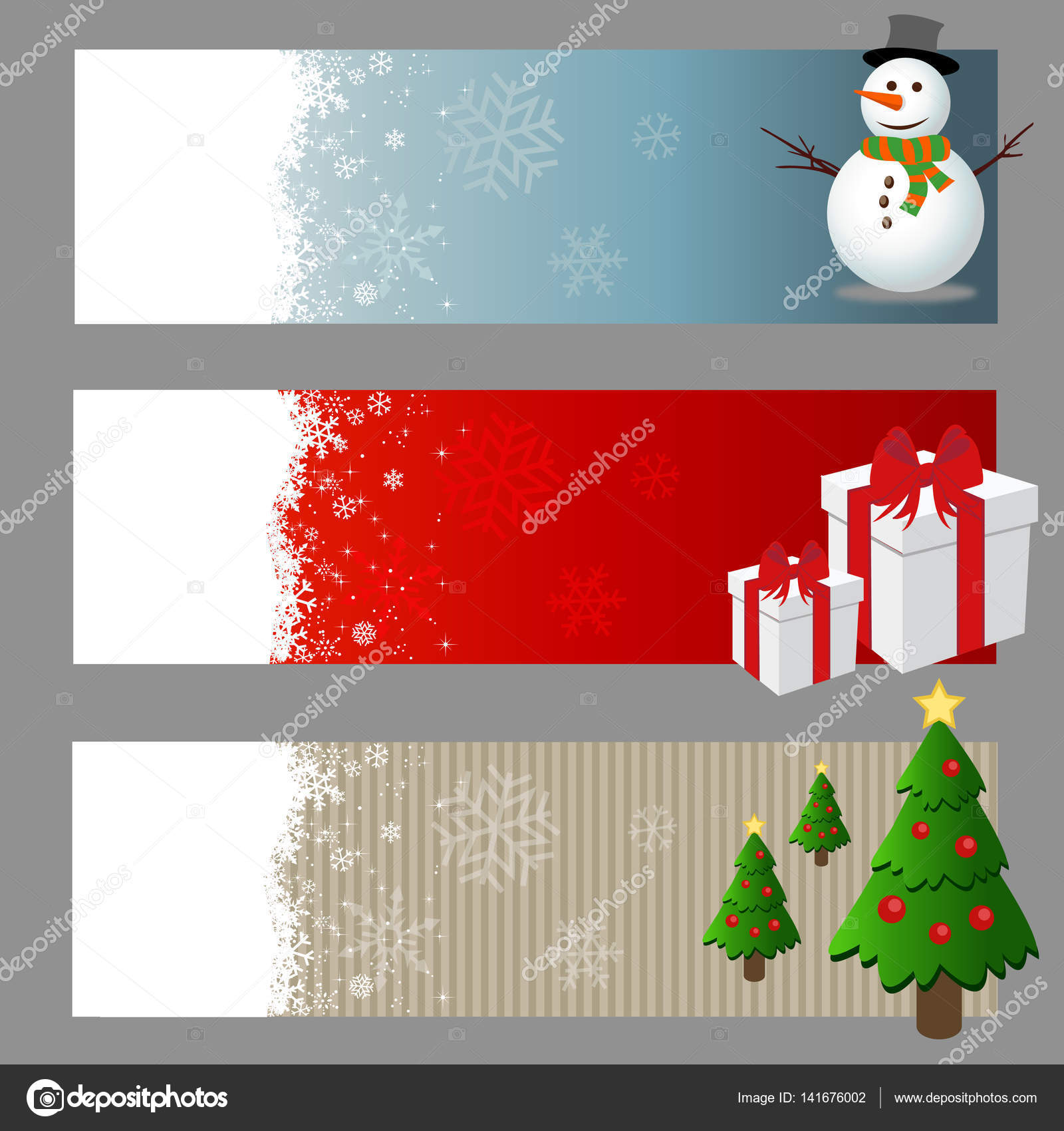 Christmas Banners Vector Set Stock Vector by ©PstockOwn43 141676002