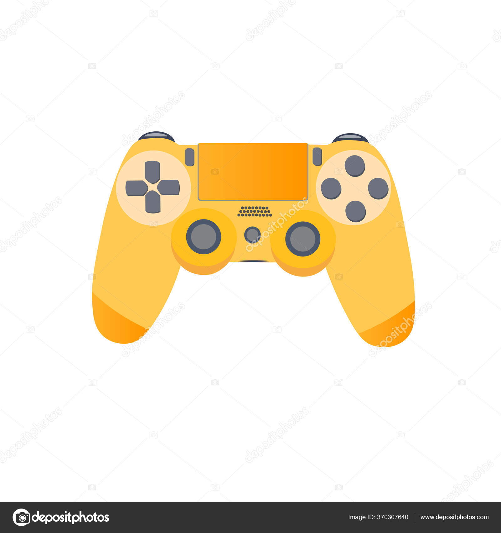 Modern Yellow Gamepad Joystick White Background Top View Stock Vector ...