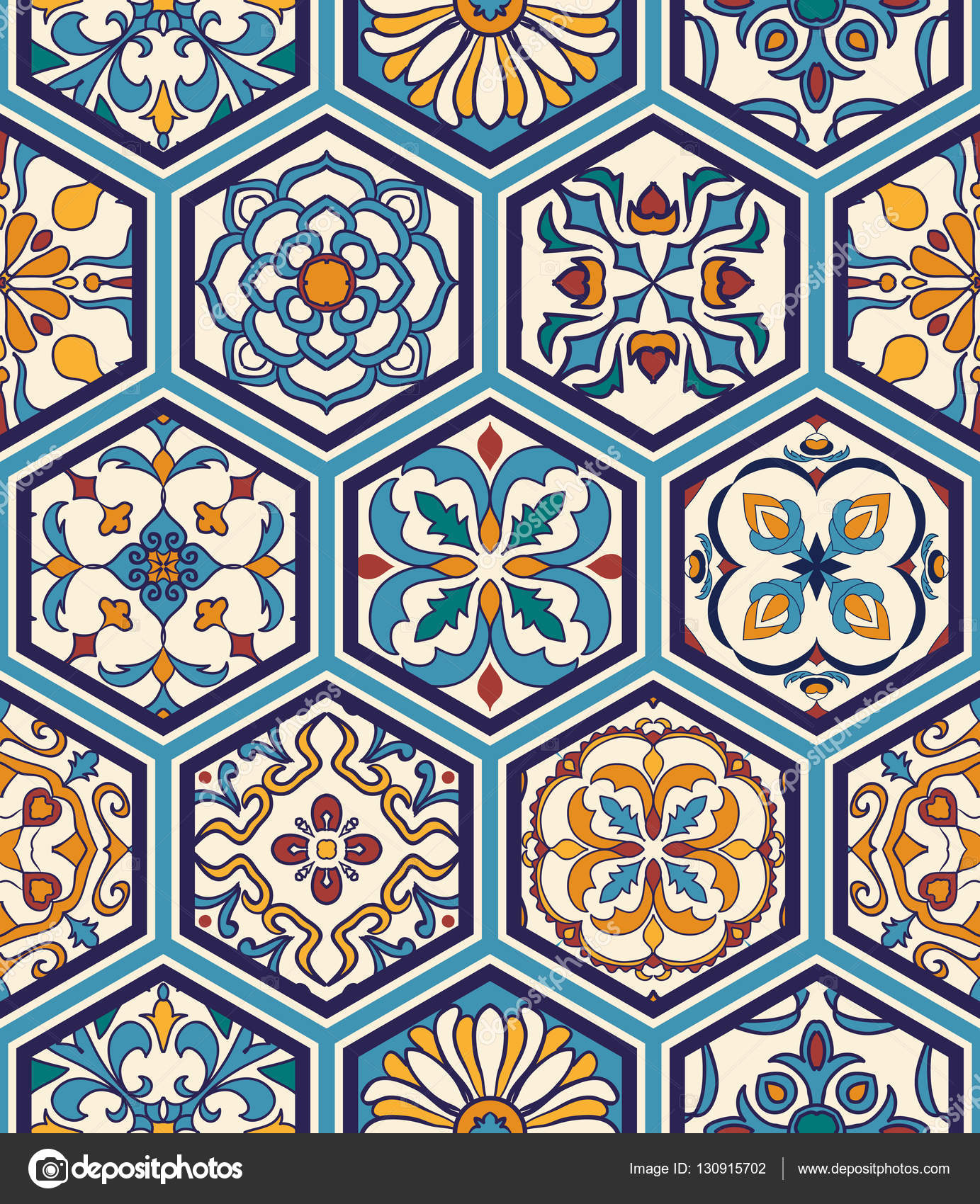 Vector seamless texture. Beautiful mega patchwork pattern for design and fashion with decorative ...