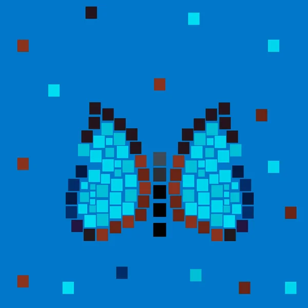 Pixel Art Vector Blue Morpho Butterfly Isolated White Background Stock ...