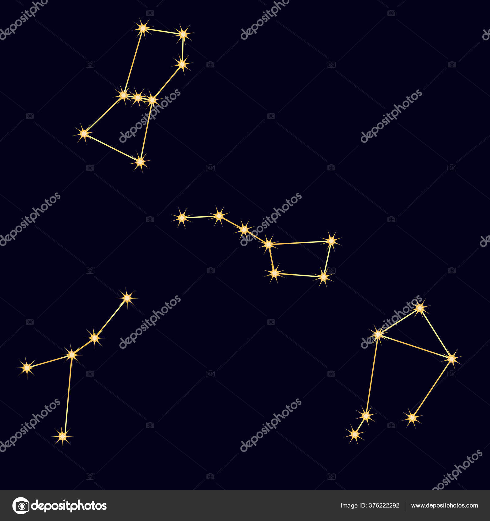 Constellations Stars Sky Vector Illustration Stock Vector by ...