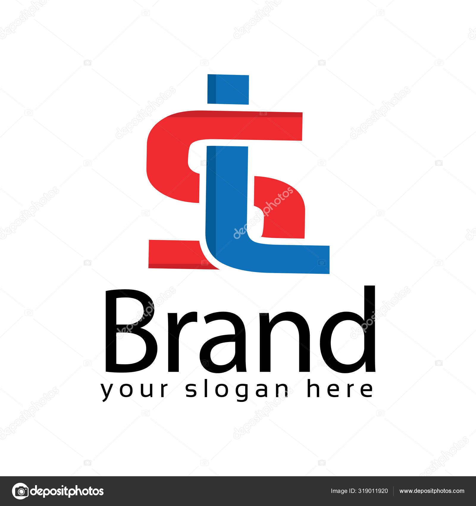 Red Blue Letter Logo Vector Illustration White Background Stock Vector ...