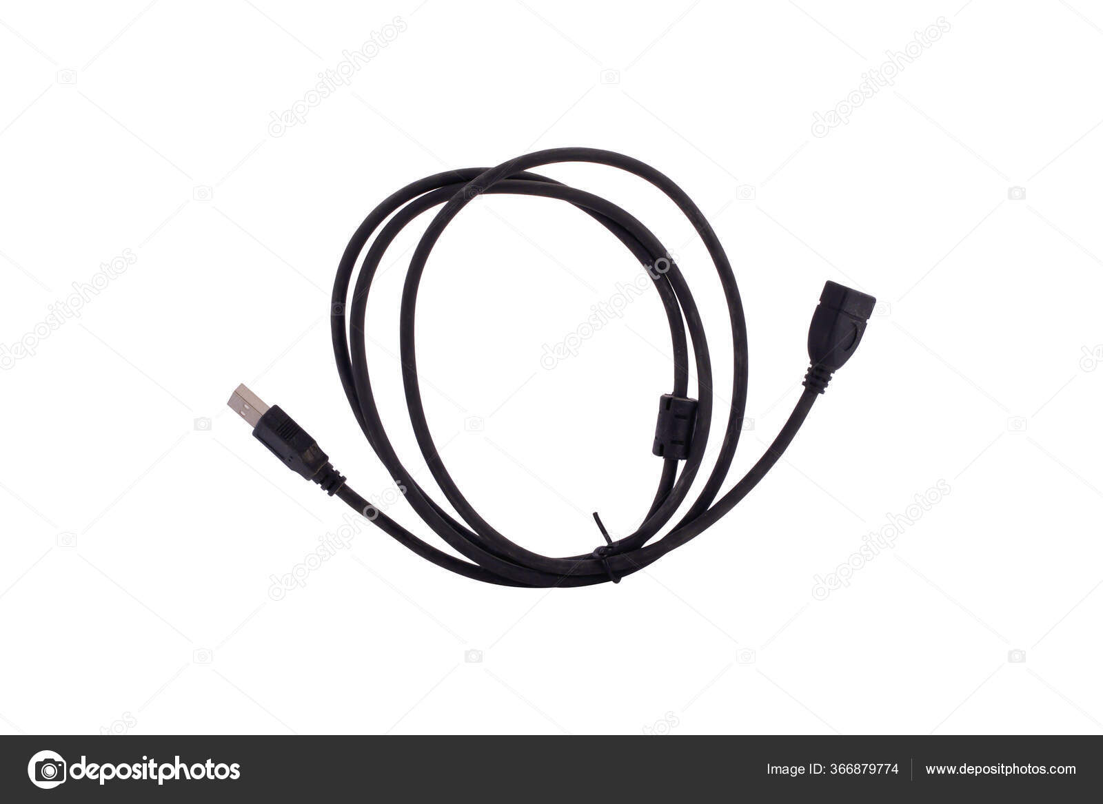 Short Extension Cable Connection White Background — Stock Photo ...