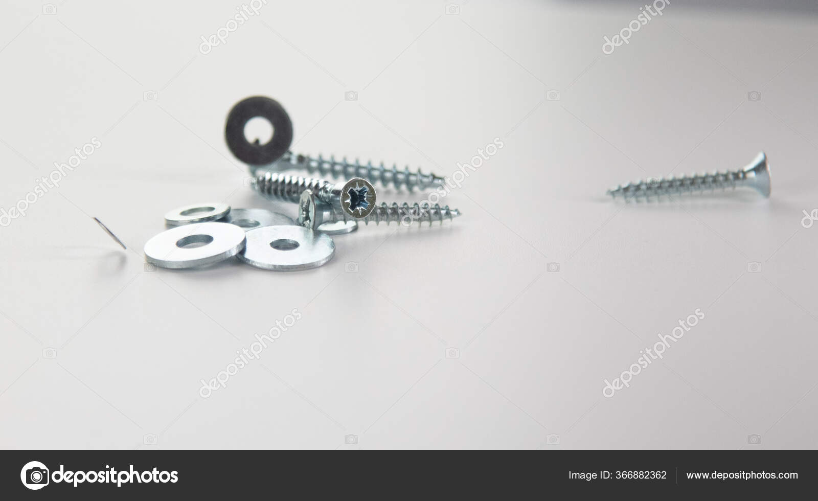 Set Shiny Screws Movement White Surface — Stock Photo © GaetanoBuono ...