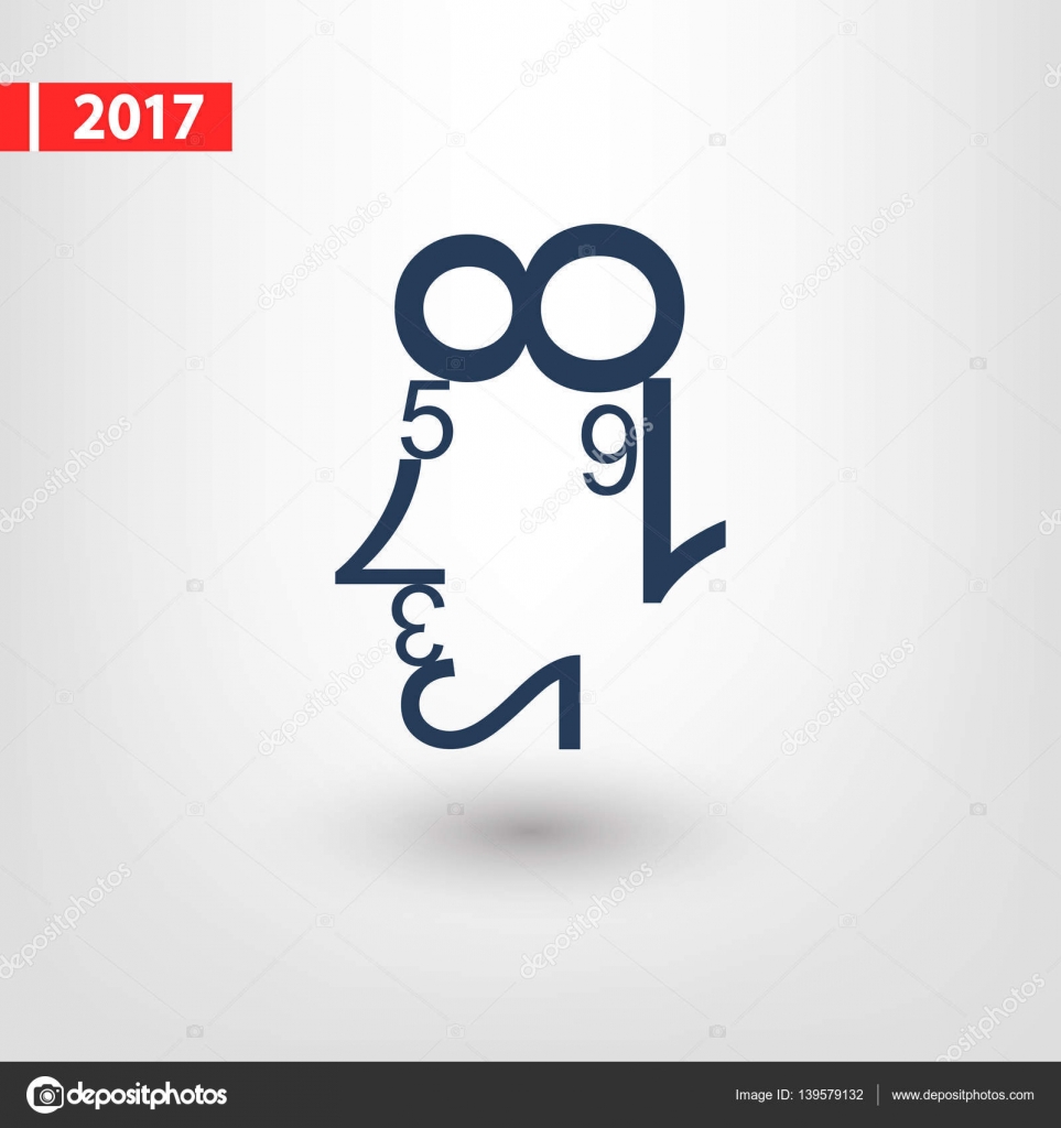 Human face of the data figures. human face numbers. mathematical ...