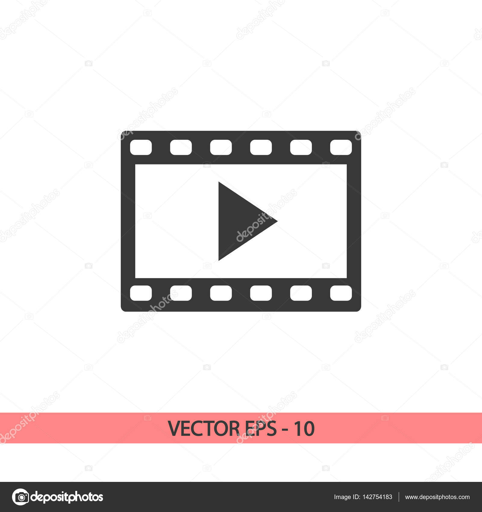 Video-Symbol, Vektor-Illustration. Flaches Design-Stil — Stockvektor ...