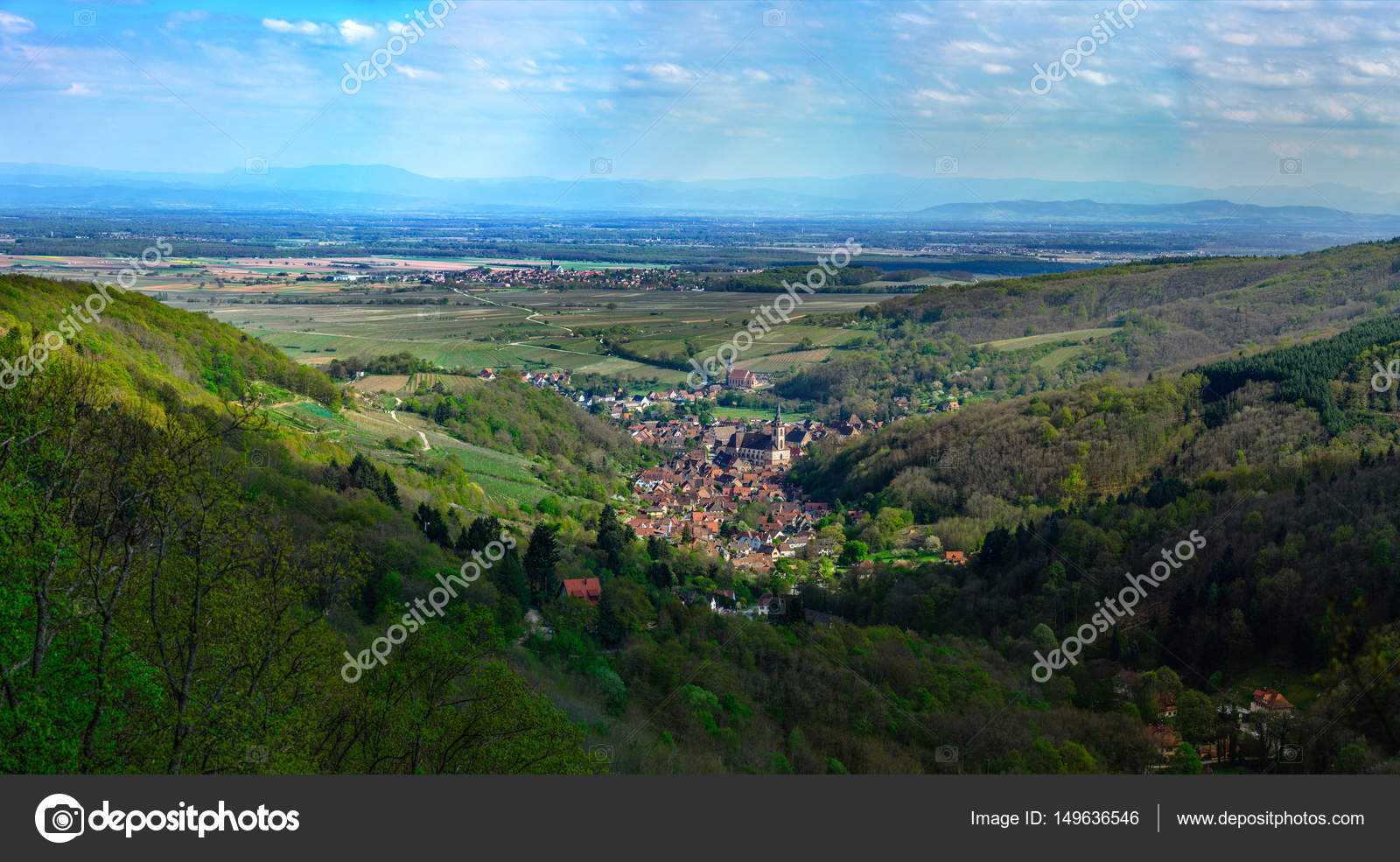 High resolution aerial view of village Andlau in Alsace, France — Stock ... High resolution aerial view of village Andlau in Alsace, France — Stock ...