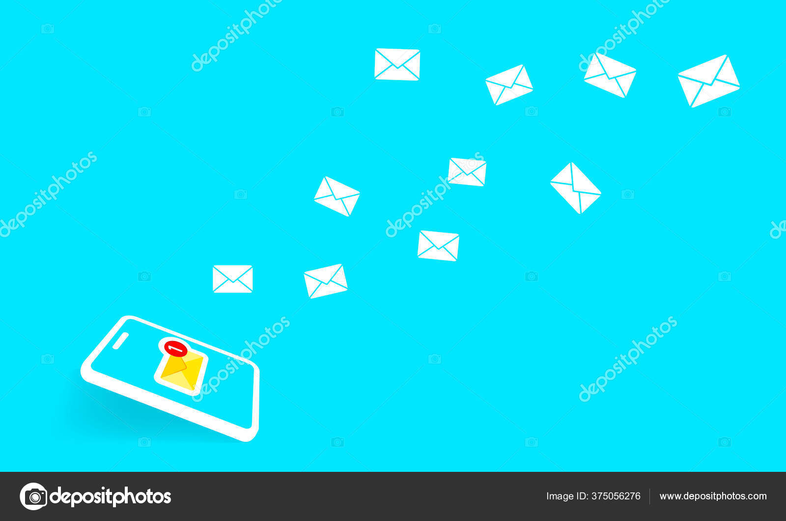 Phone Send Mail New Message Icon Flat Isolated Background Eps Stock ...