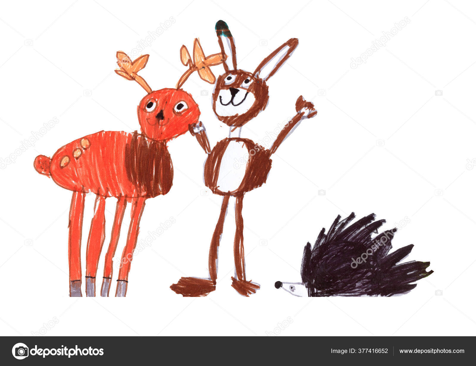 Childs drawing of forest animals Stock Illustration by ©tanya_valko@ukr ...