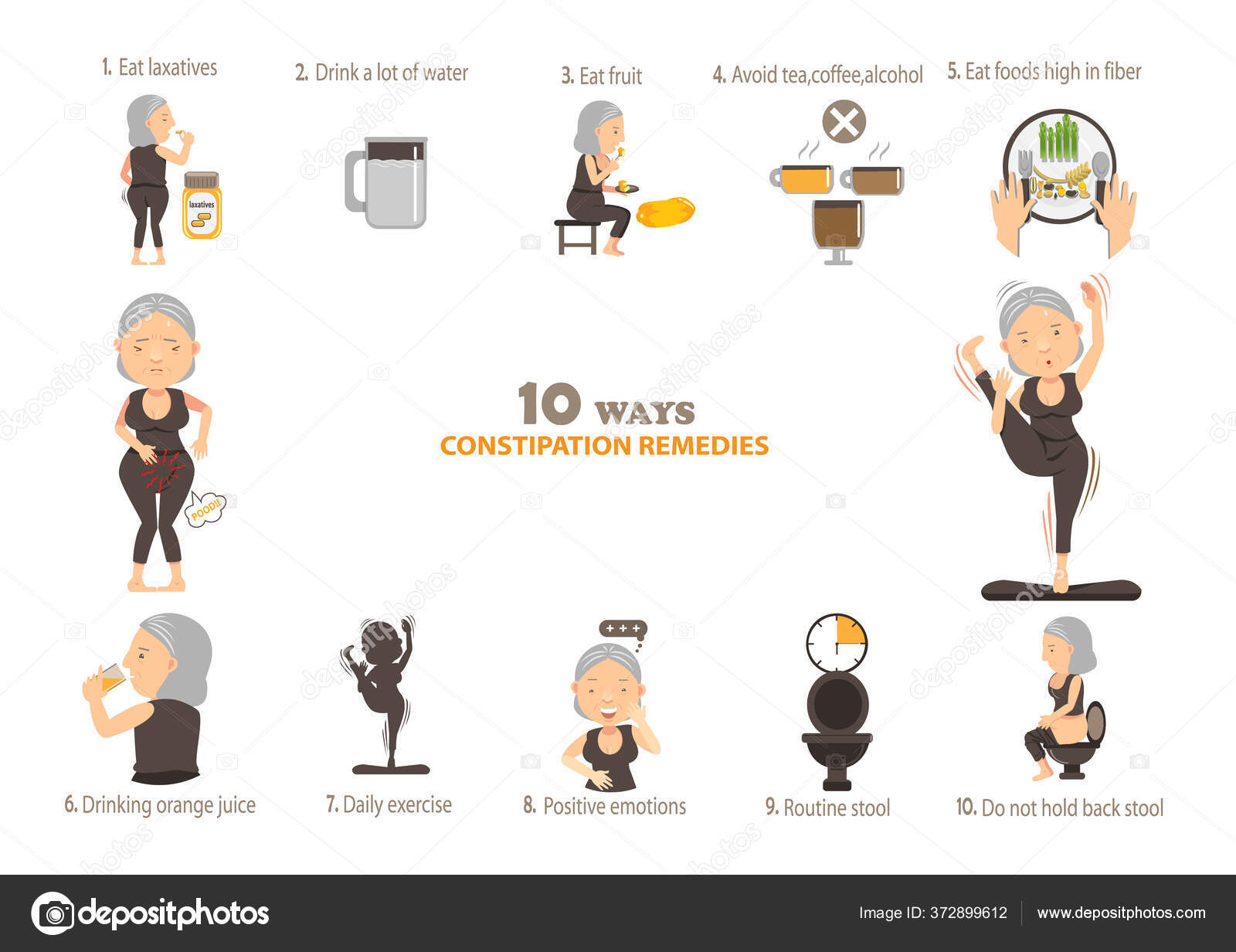 Constipation Remedies Vector Illustration Stock Vector by ©ann131313 ...