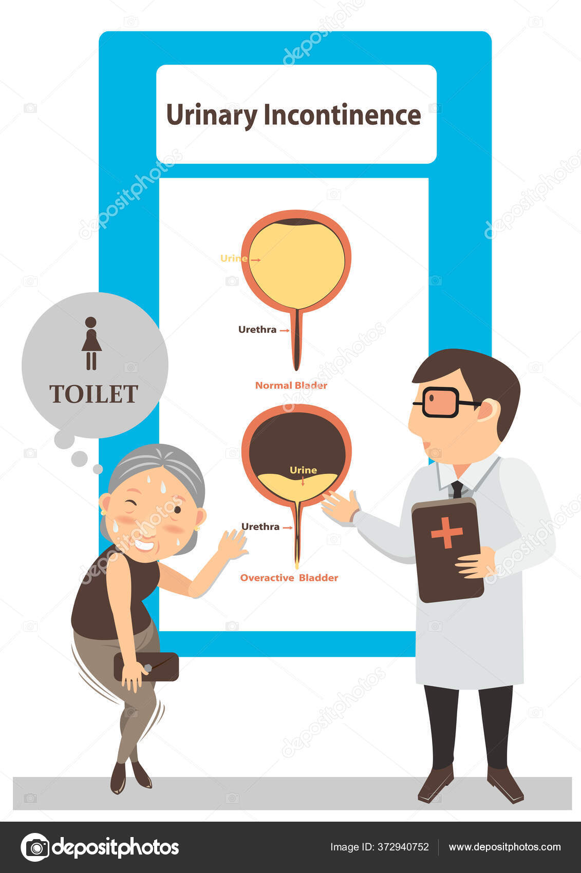 Urinary Incontinence Vector Illustration Stock Vector Image by ...