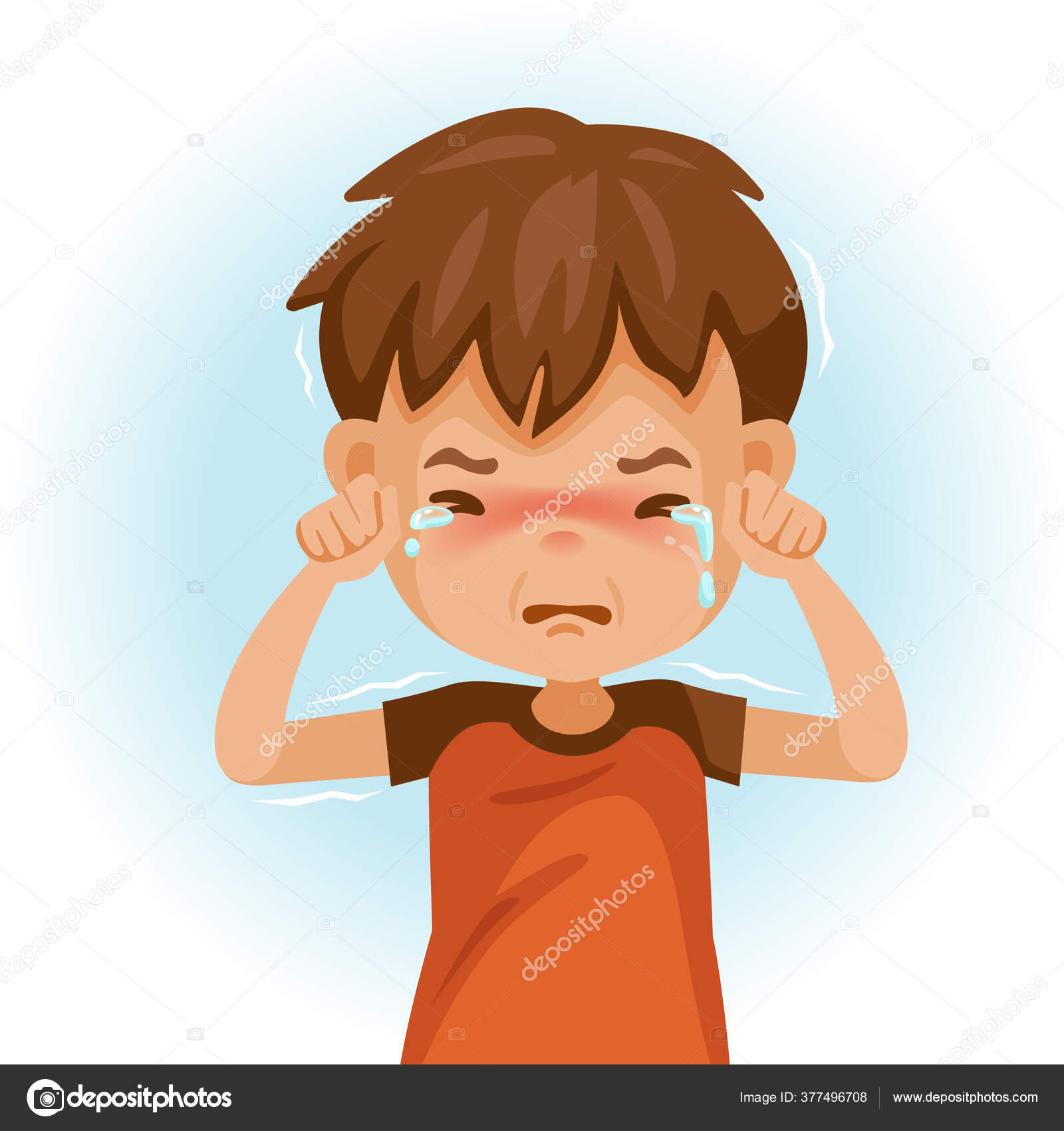 Little Crying Boy Children's Mood Sad Regret Kid Facial Sad Stock ...