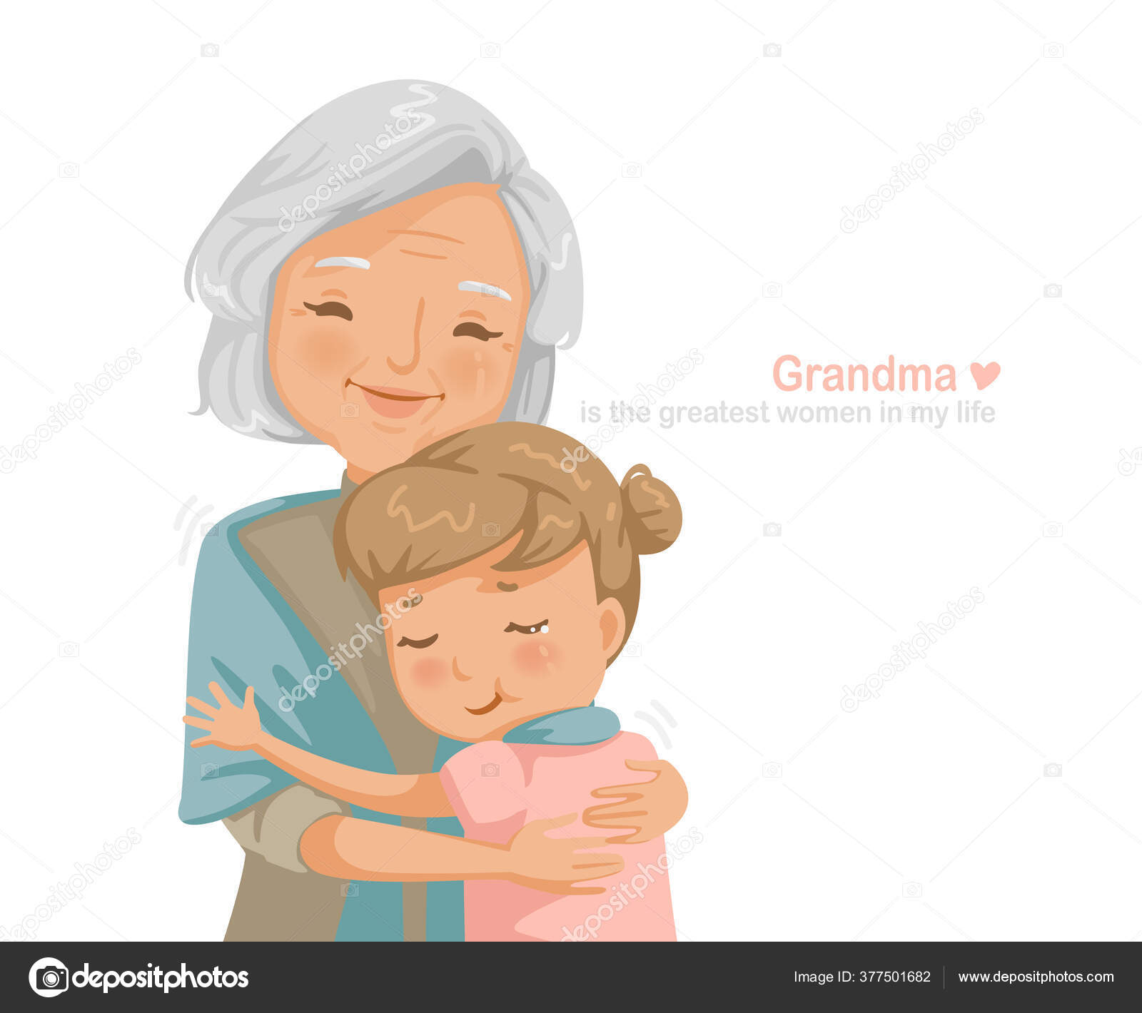 Granny Niece Hugging Each Other Smiling Happy Family Relationship ...