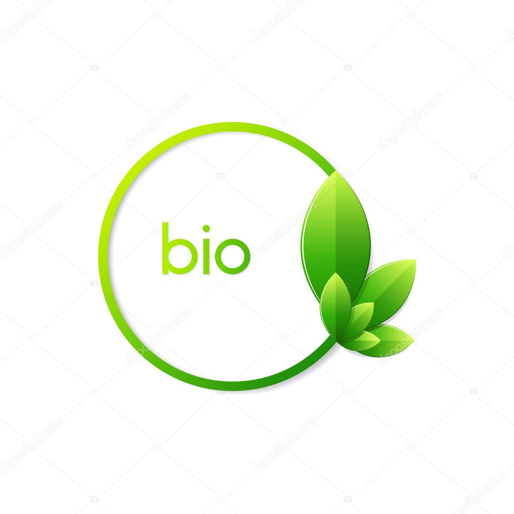 Vector green bio icon — Stock Vector © freshwater #140227536