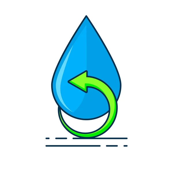 Icon Purified Water Water Recycling Icon Purified Water Symbol Recycle Water Drop — Stock
