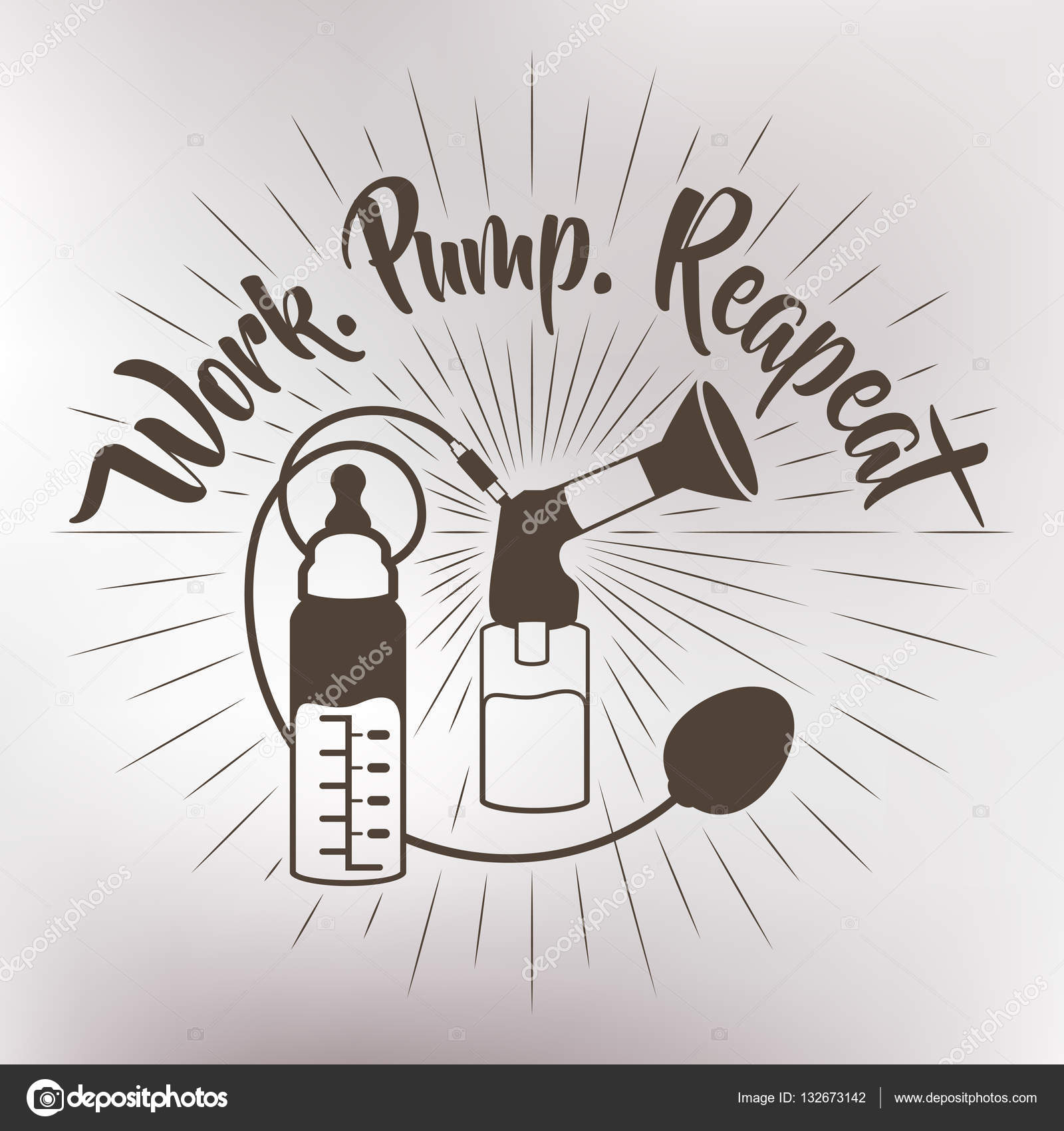 Badge. Hand drawn lettering design. Breast pump to increase milk supply ...