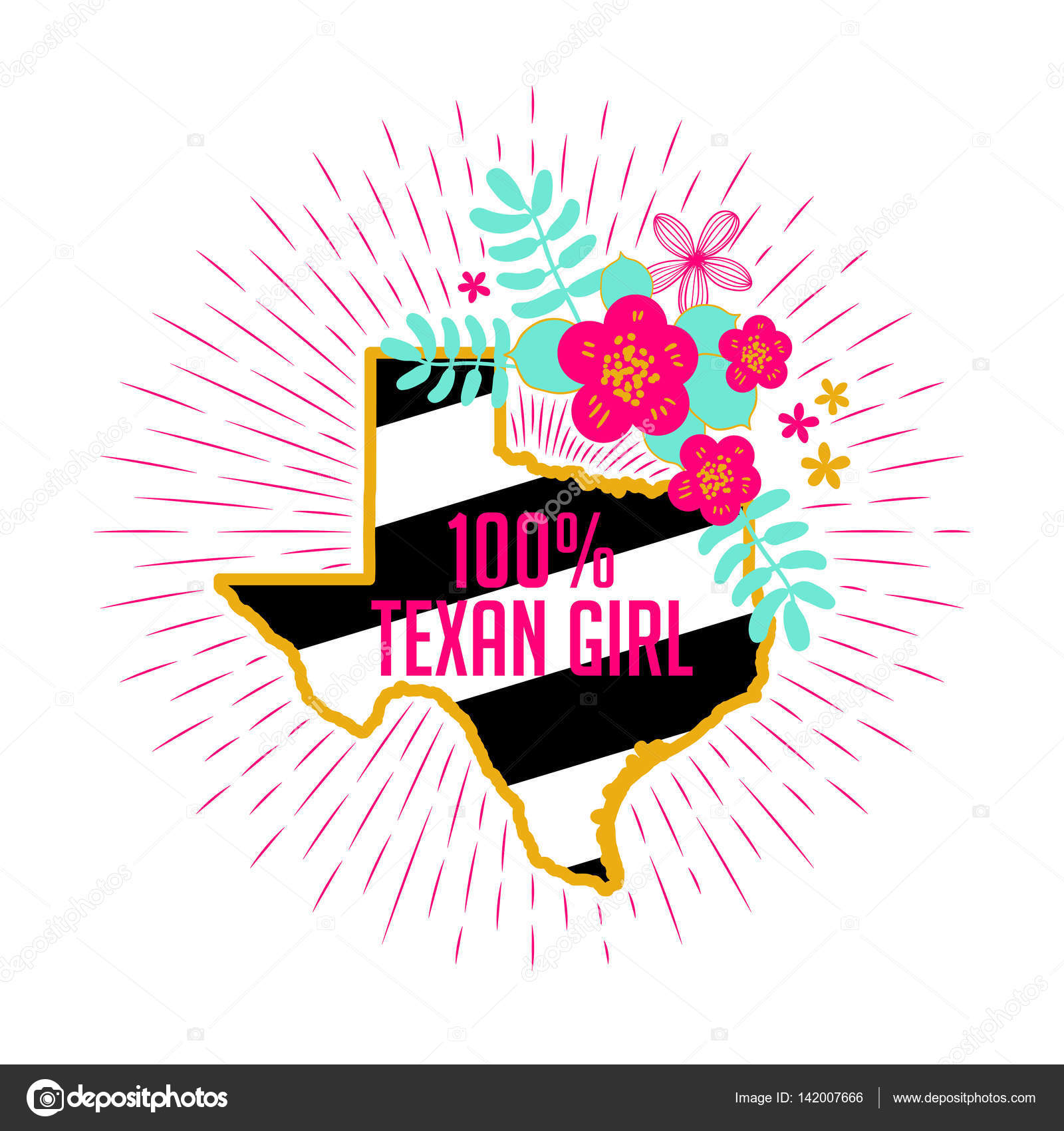 Texas State Map Creative Vector Typography Lettering Composition with ...
