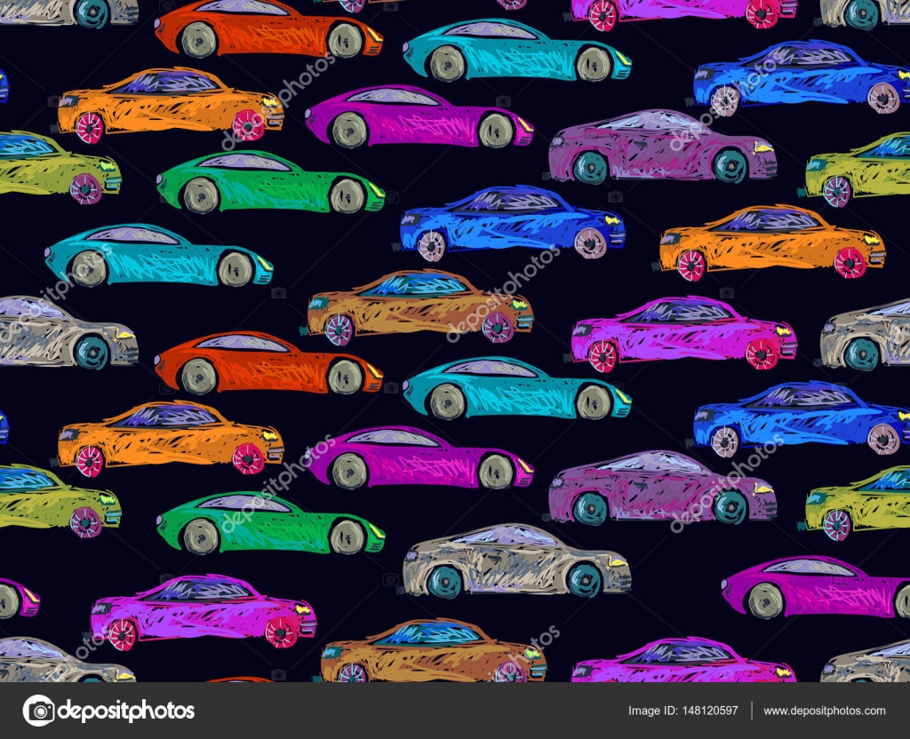 Seamless sea pattern with car design vector background. Perfect for ...