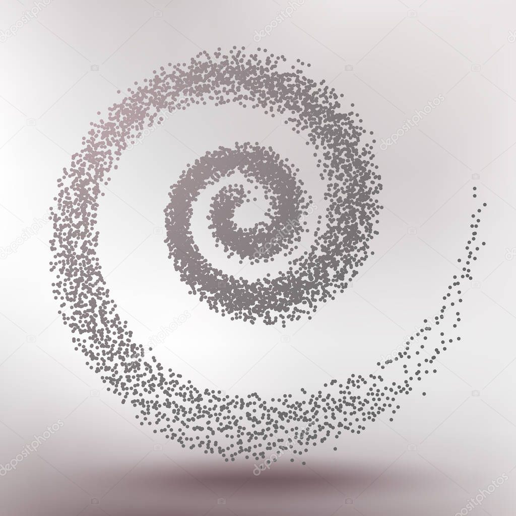 Spiral vector Illustration. Abstract swirl form with dots. Tornado ...