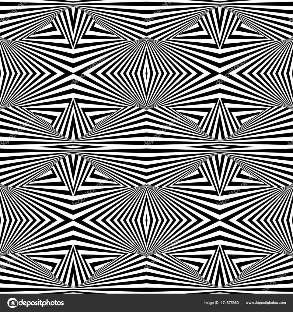 Black and white seamless pattern. Optical illusion. Vector illus Stock ...